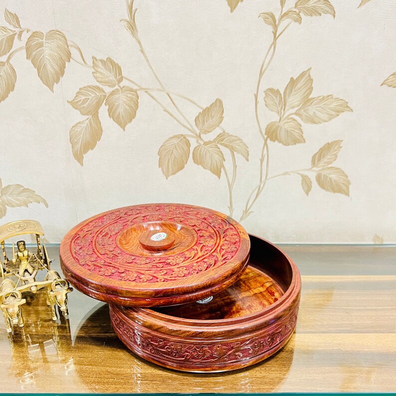 Handmade Rosewood Chapati Box: Insulated Bread Casserole, 9 Inch ...
