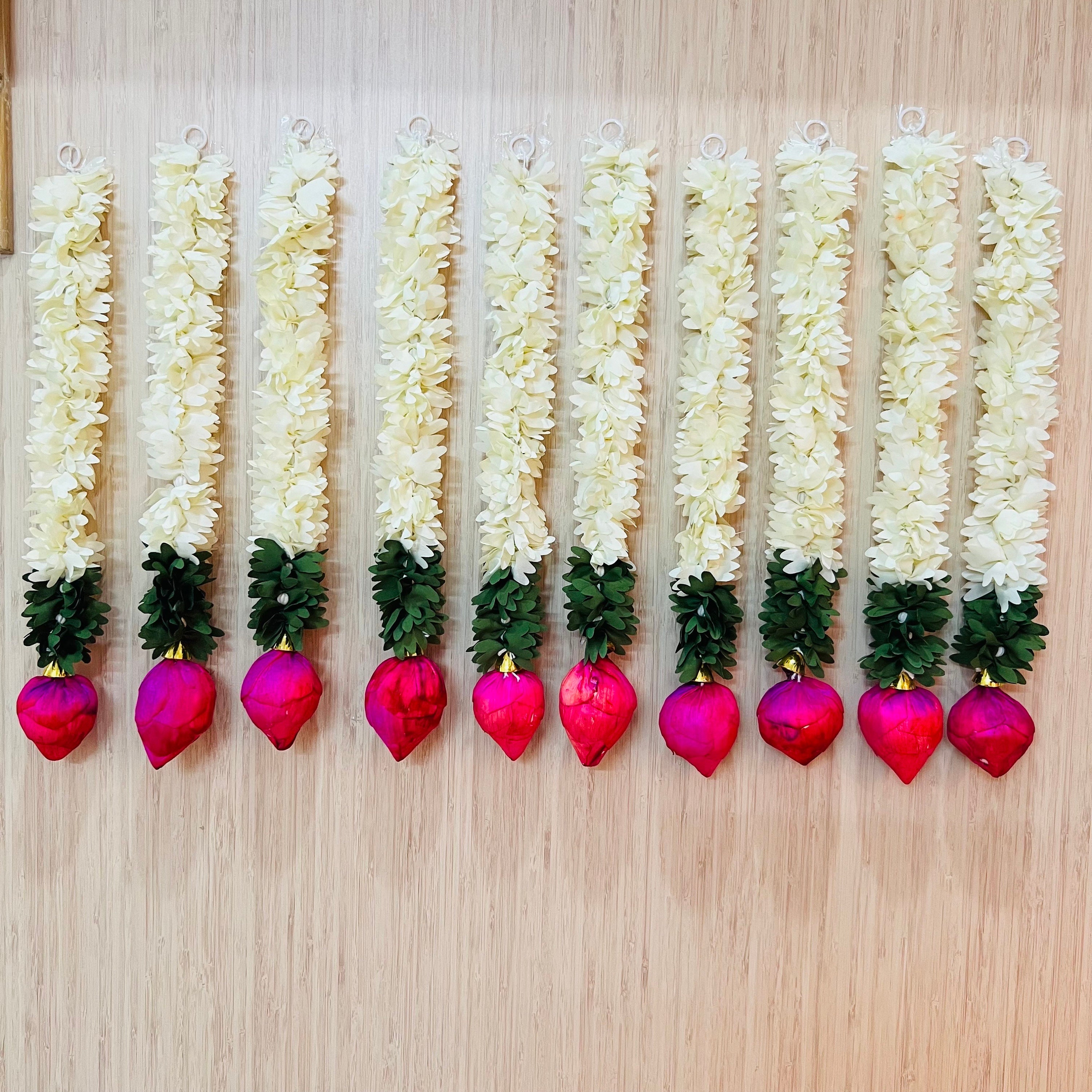 Sola Wood Jasmine Garland Lotus Flower Wall Hanging for Home Decor ...