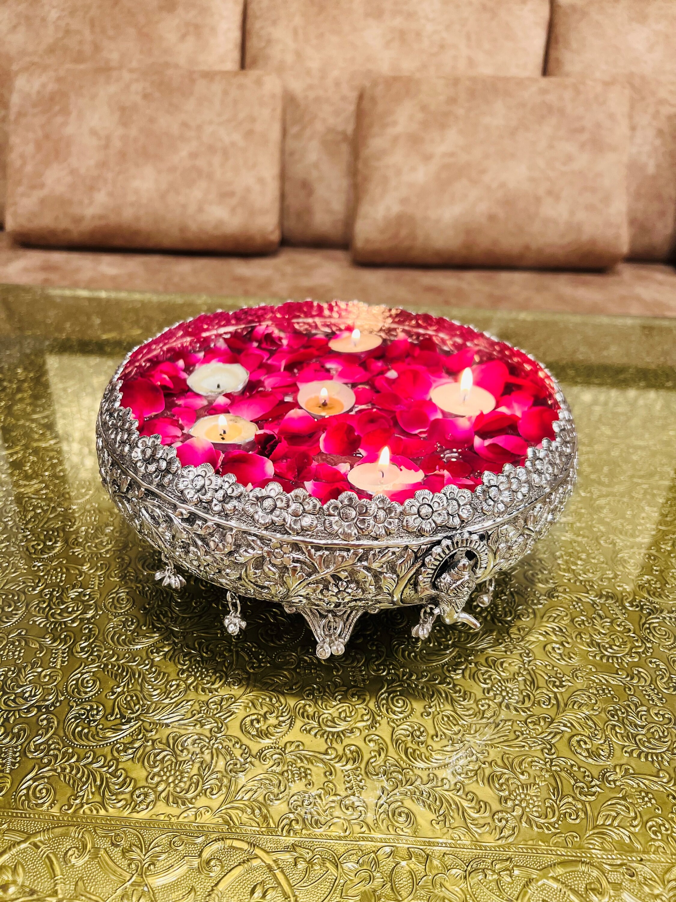 German Silver Urli Bowl, Urli for Decoration, Decorative Urli ...