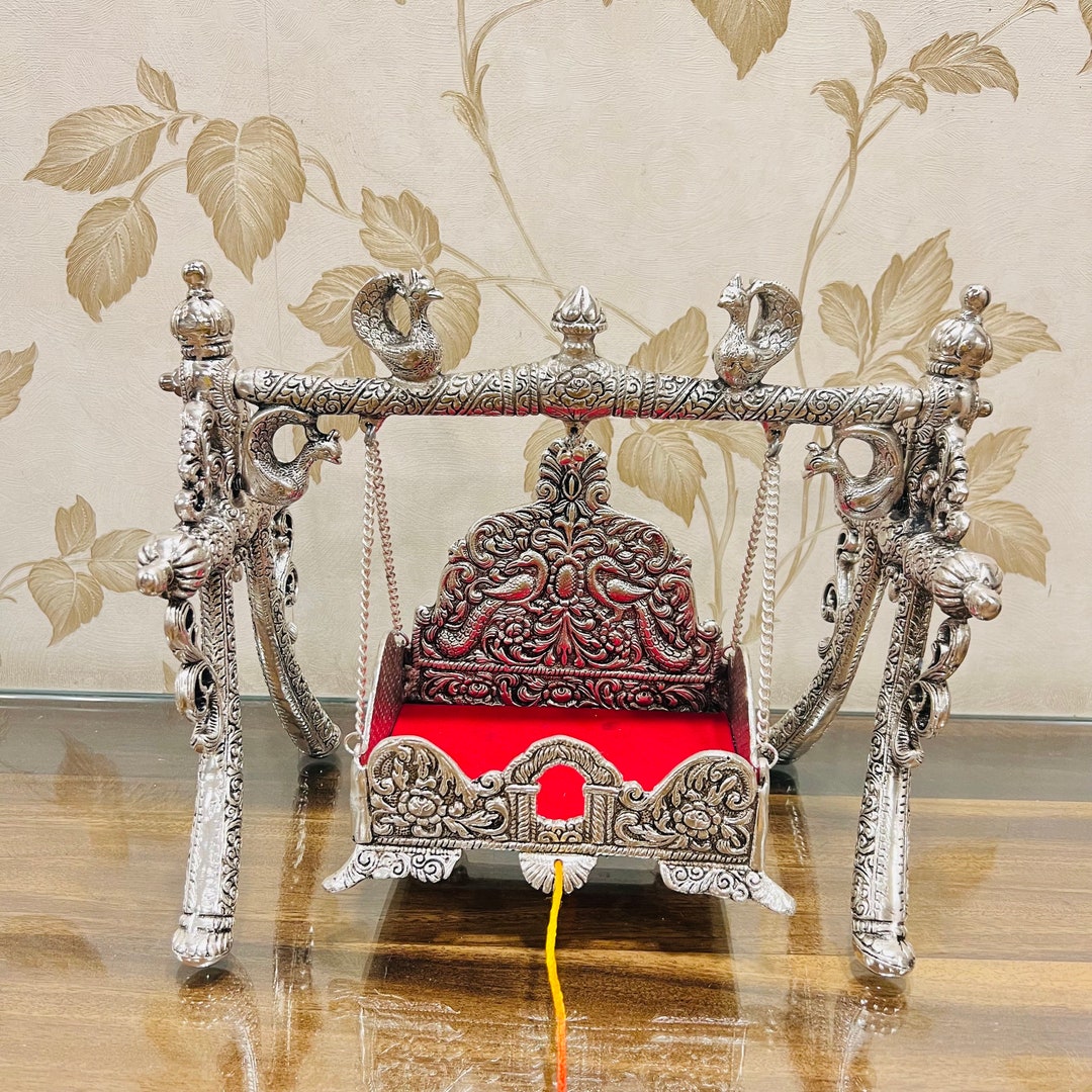 German Silver Swing for God Statue, Swing for God, Diwali Decor, Metal ...