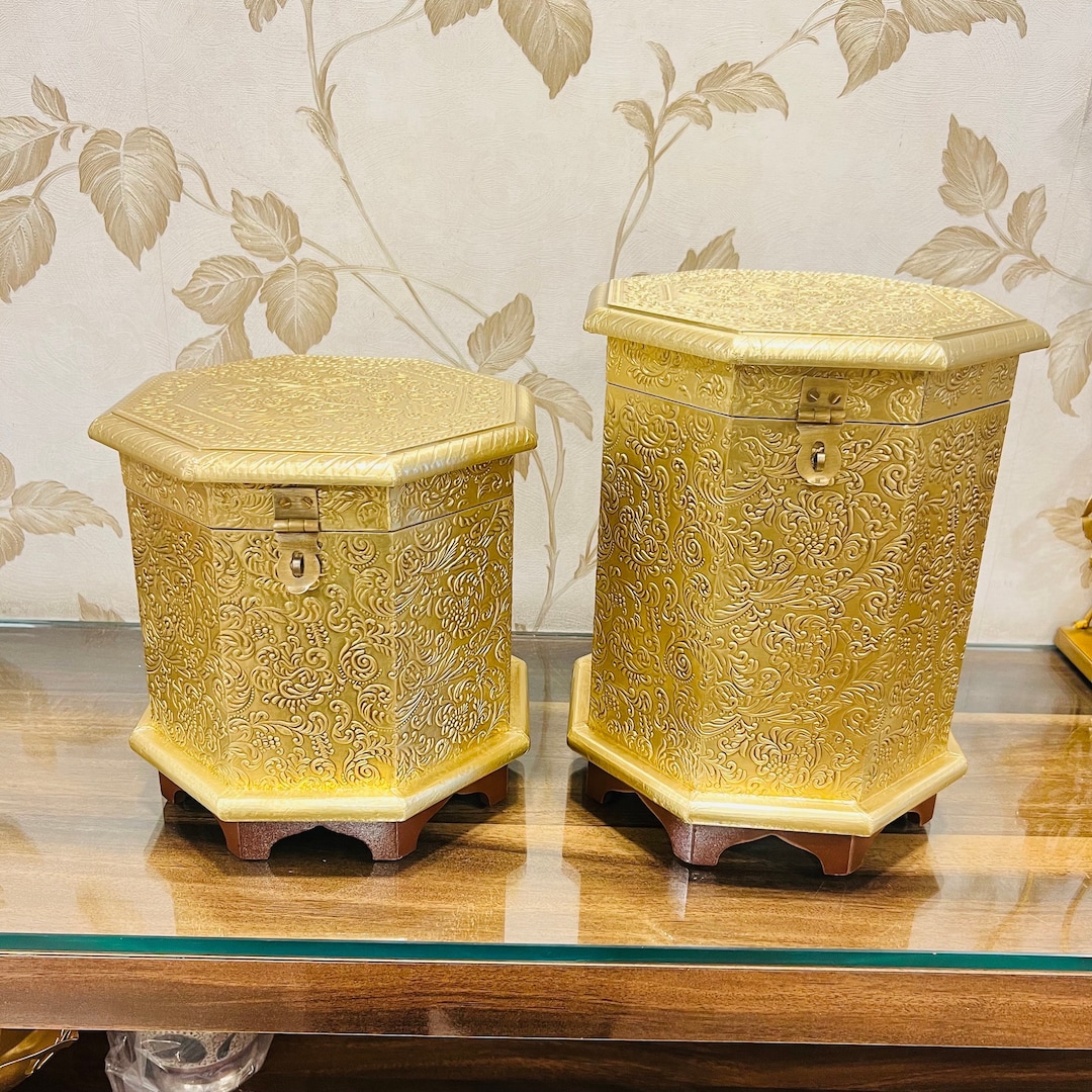 Handcrafted Wooden Brass Tanki, Decorative Storage Box - Etsy