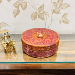 Rosewood Handmade Chapati Box, Casserole for Chapati & Breads, Kitchen ...