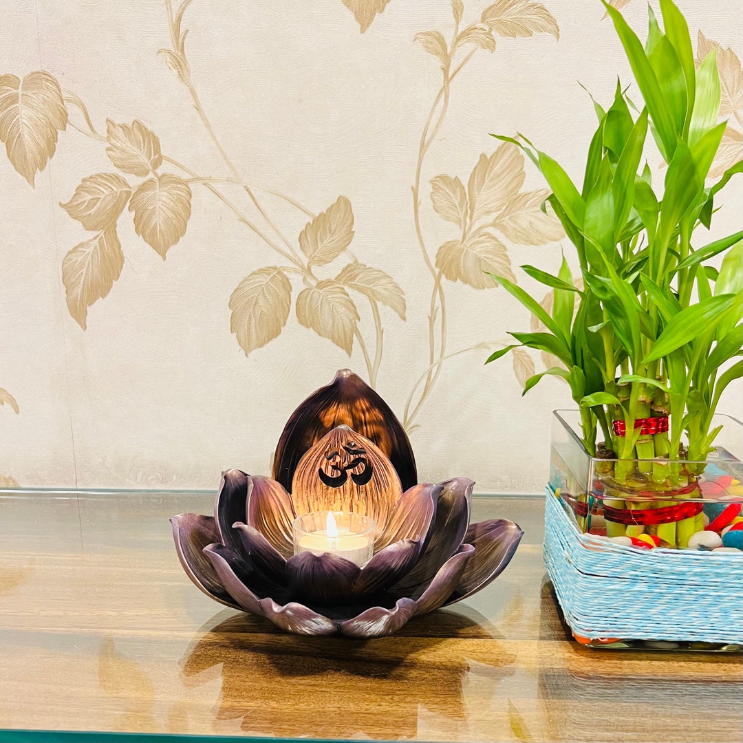Lotus Shape Deepak, Lotus Candle Stand, Tea-light Candle, Console Decor ...