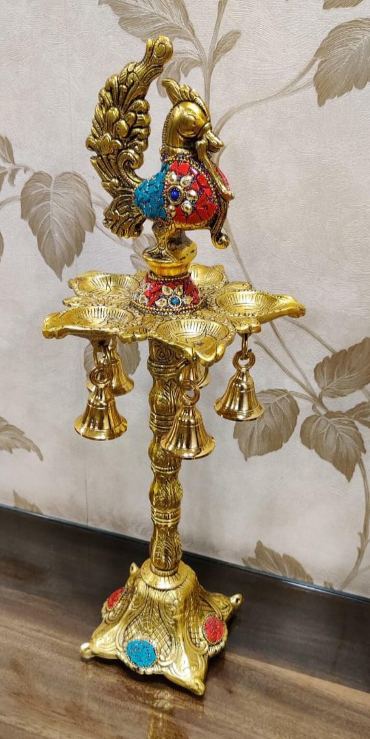 Set of 2 German Silver Samai ,deepak Yellow Antique Finish Unique ...