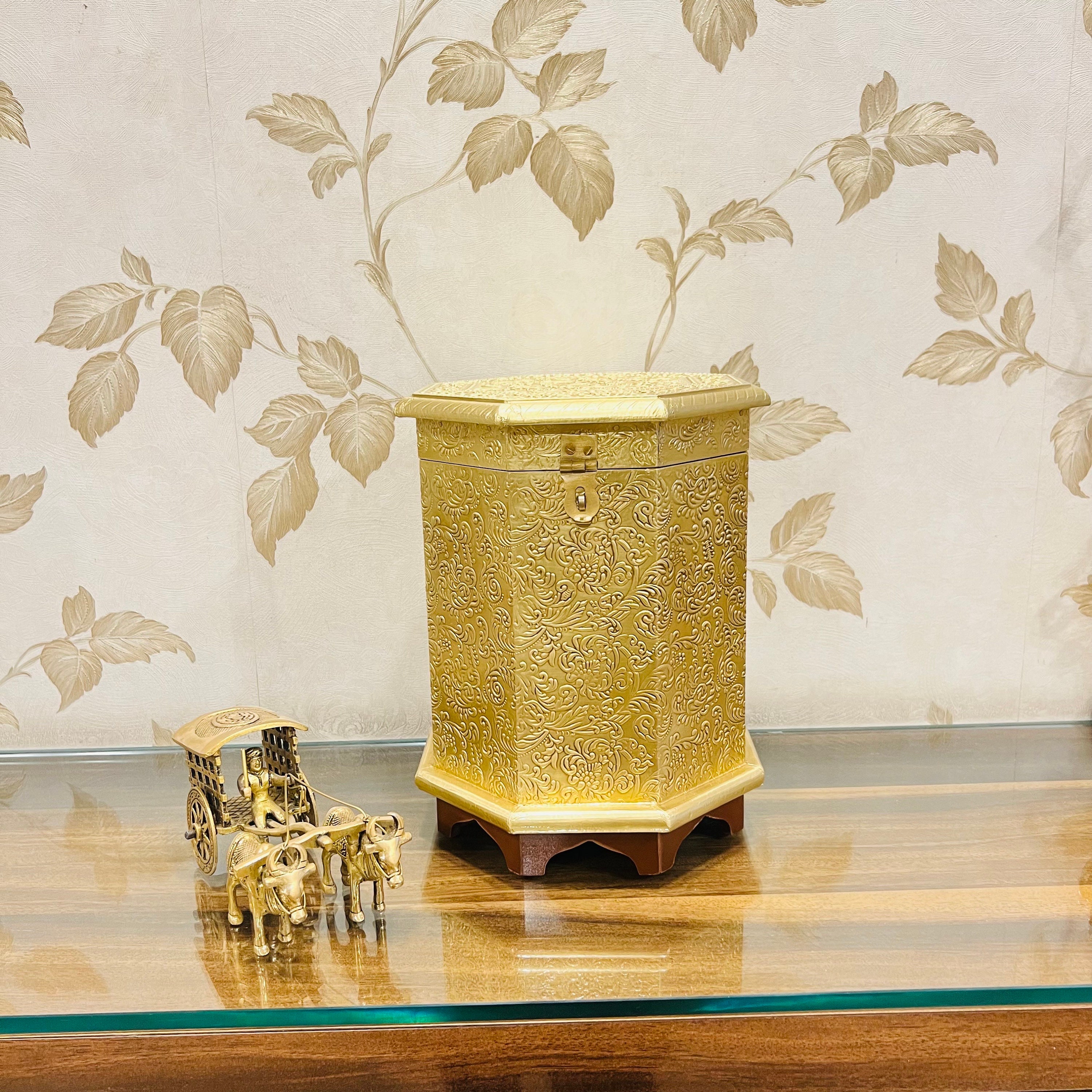 Handcrafted Wooden Brass Tanki, Decorative Storage Box - Etsy
