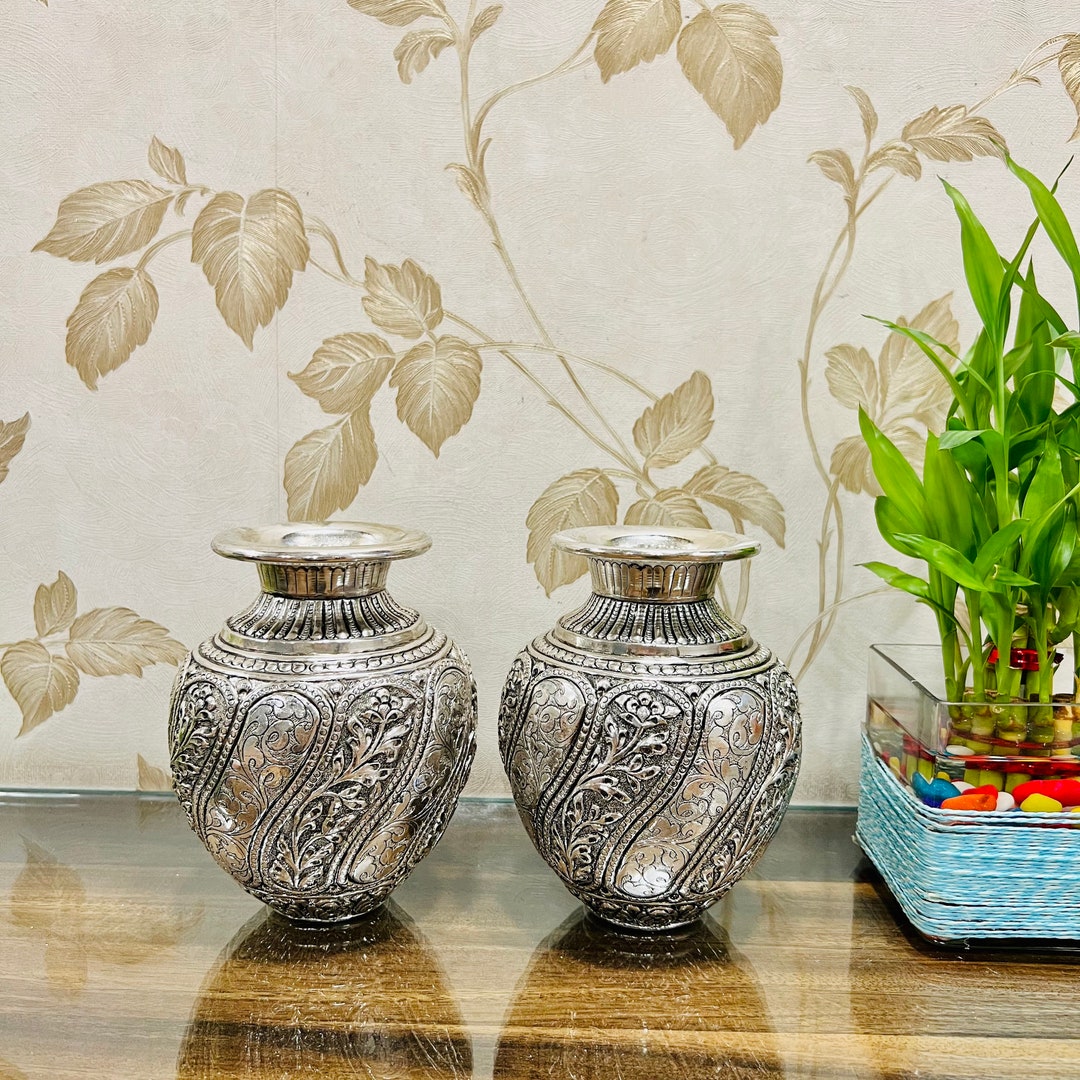 Vintage German Silver Flower Vase: Engraved Floral Decor - Etsy