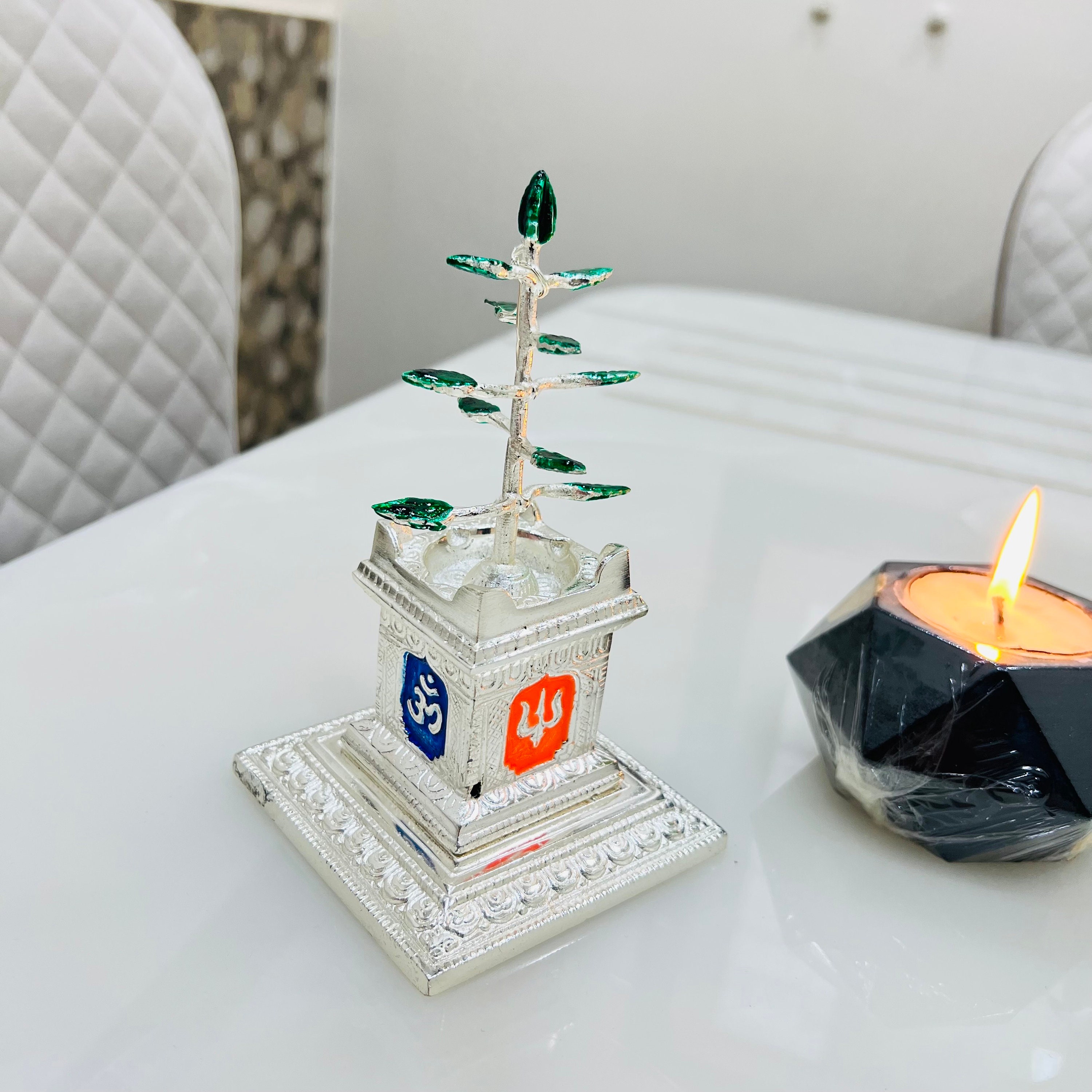 German Silver Tulsi Plant, Holy Basil Plant, Tulsi Plant for Pooja ...