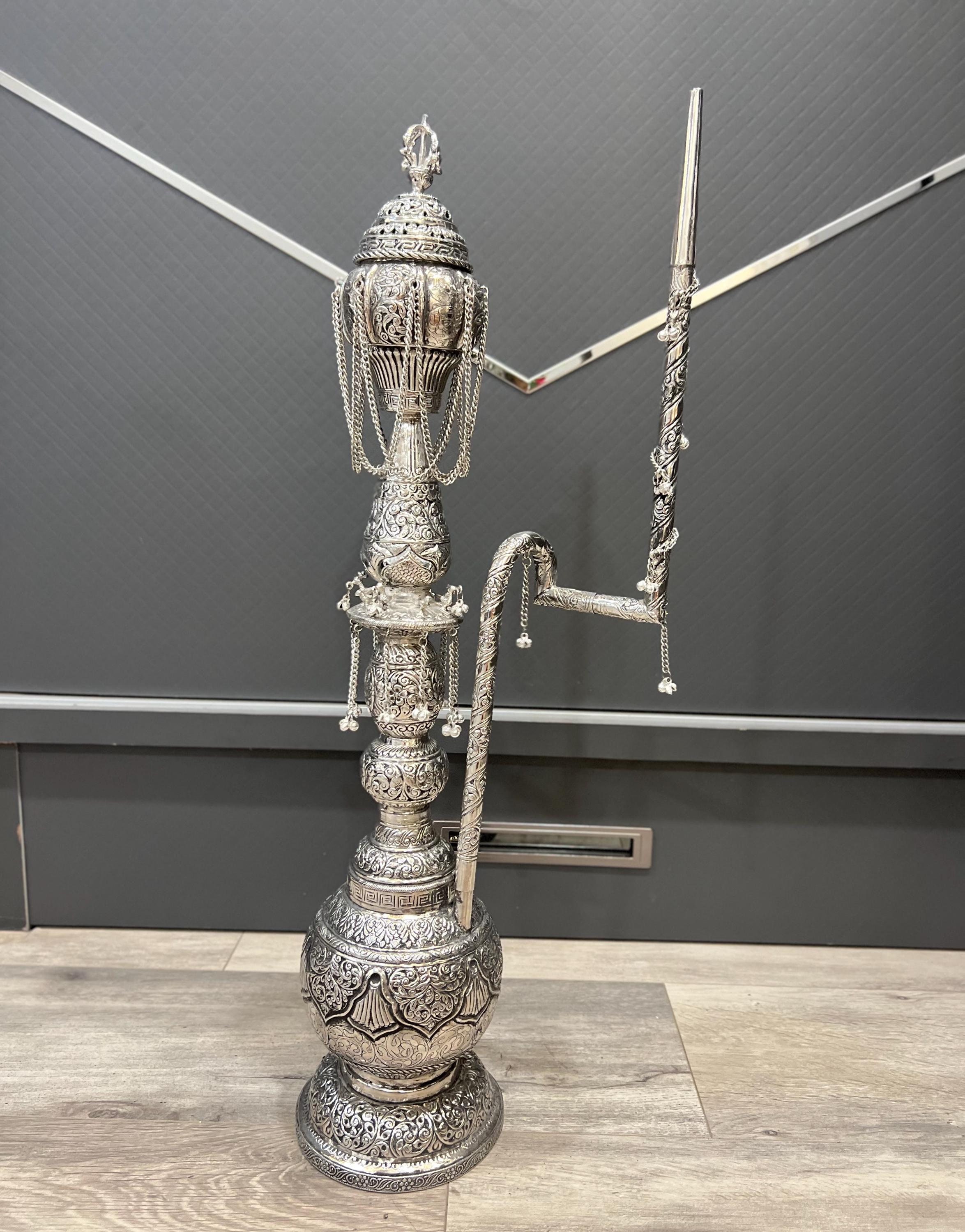 Vintage German Silver Hookah Set: Handmade Repousse Narghile ...