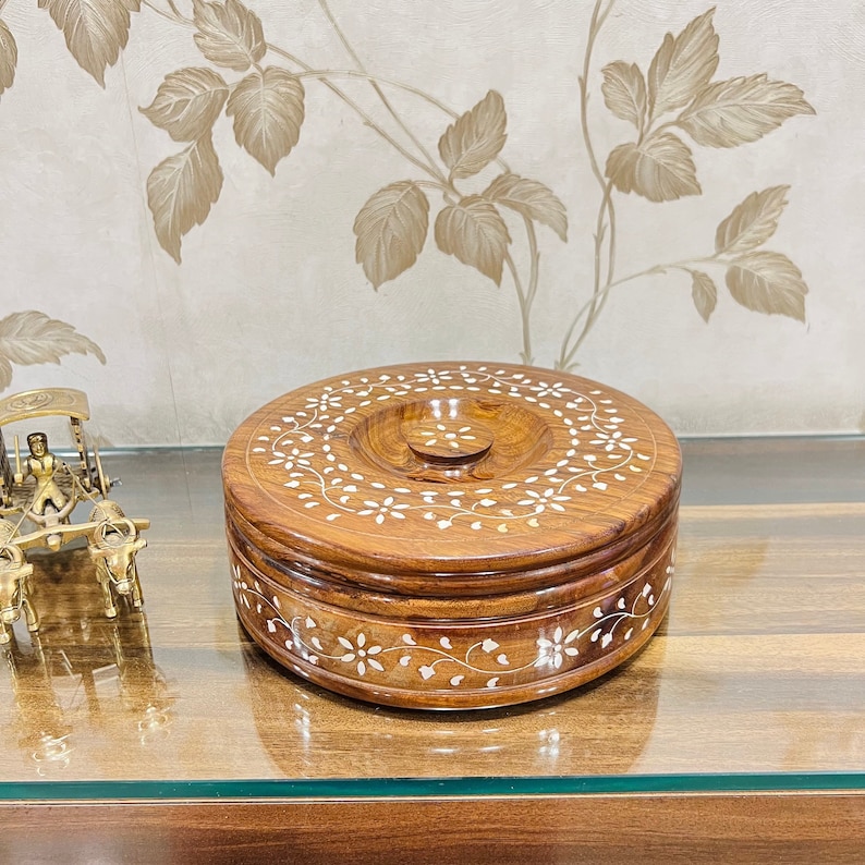 Handmade Teak Wood Chapati Casserole, Wooden Chapati Box, Vintage ...