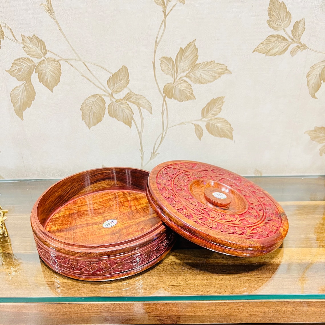 Handmade Rosewood Chapati Box: Insulated Bread Casserole, 9 Inch ...