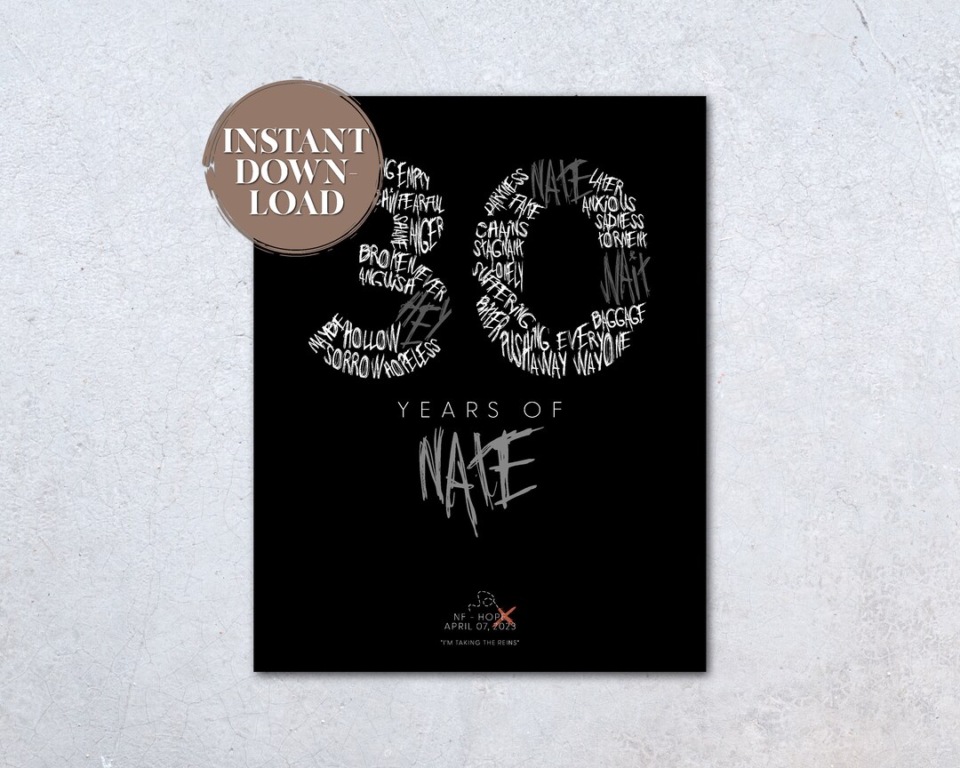 NF Hope Poster NF Art 30 Years of Nate Gift Music Lovers NF Merch Gift ...