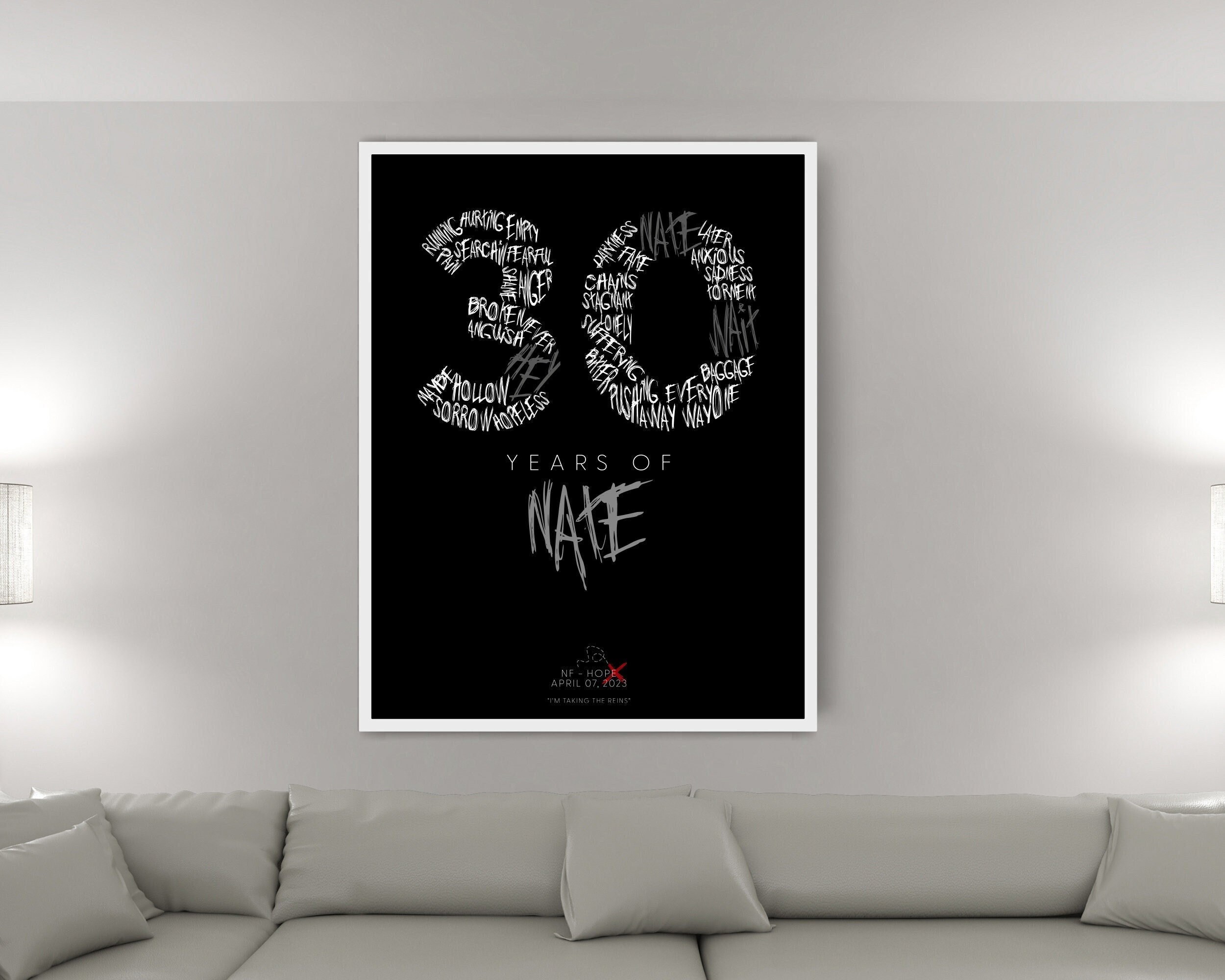 NF Hope Poster NF Art 30 Years of Nate Gift Music Lovers NF Merch Gift ...