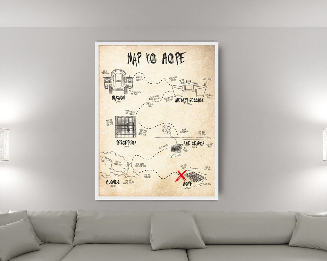 NF Map to Hope Poster Nate Feuerstein Art Geschenk für - Etsy.de