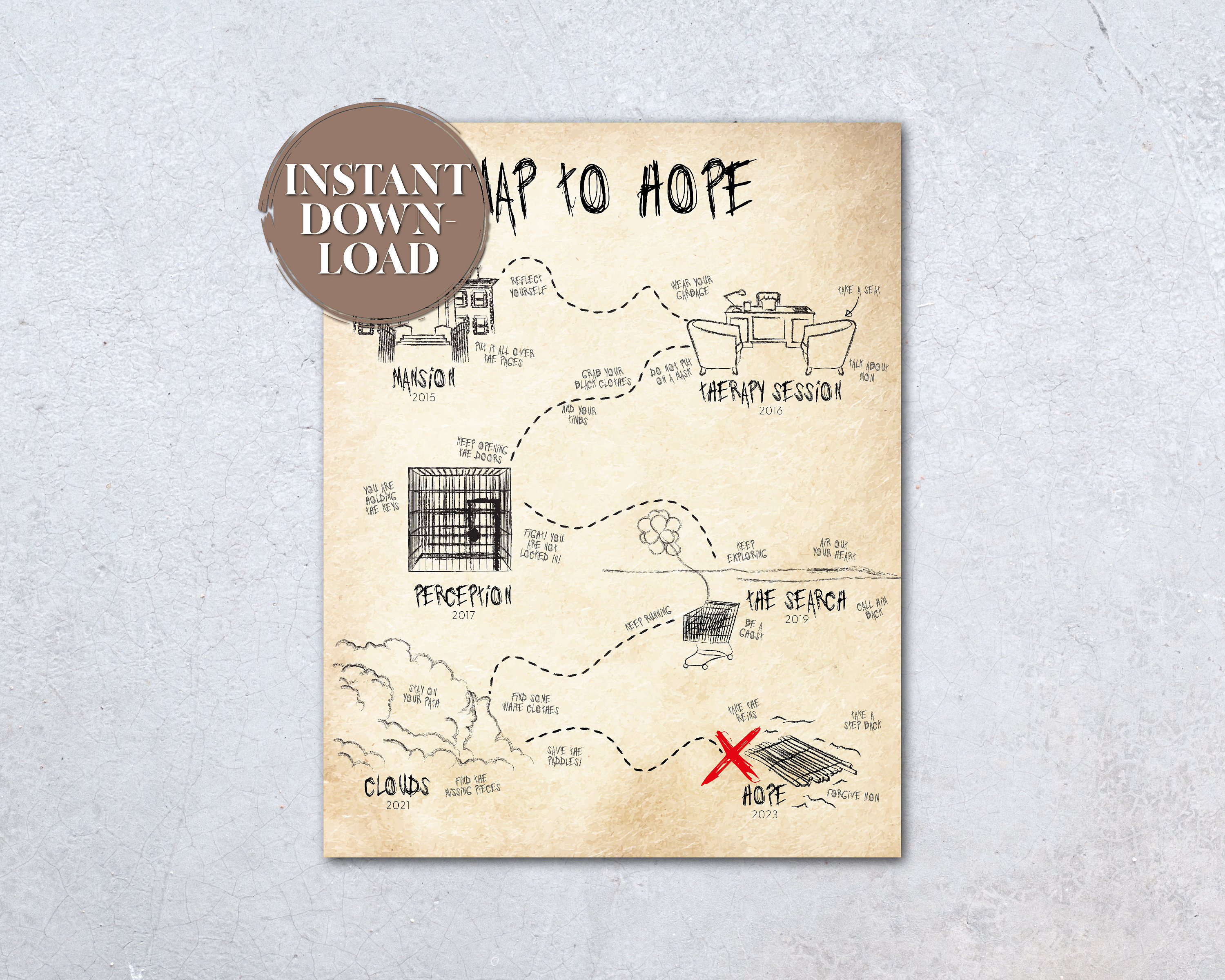 NF Map to Hope Poster NF Art Gift for Music Lovers NF - Etsy