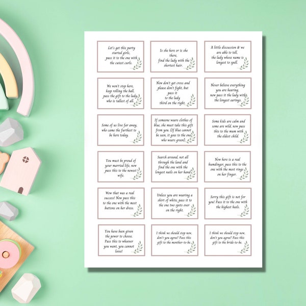 Printable Forfeits for Pass the Parcel - Etsy UK