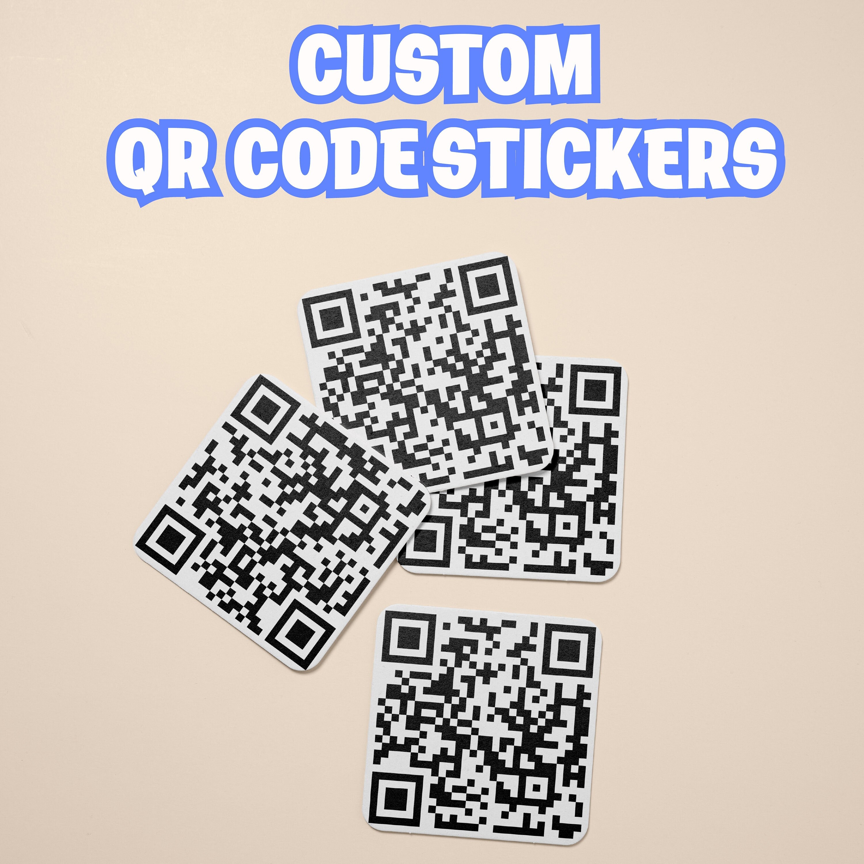 Custom QR Code Stickers Choose Your Size Matte or Glossy Laminate Oil ...