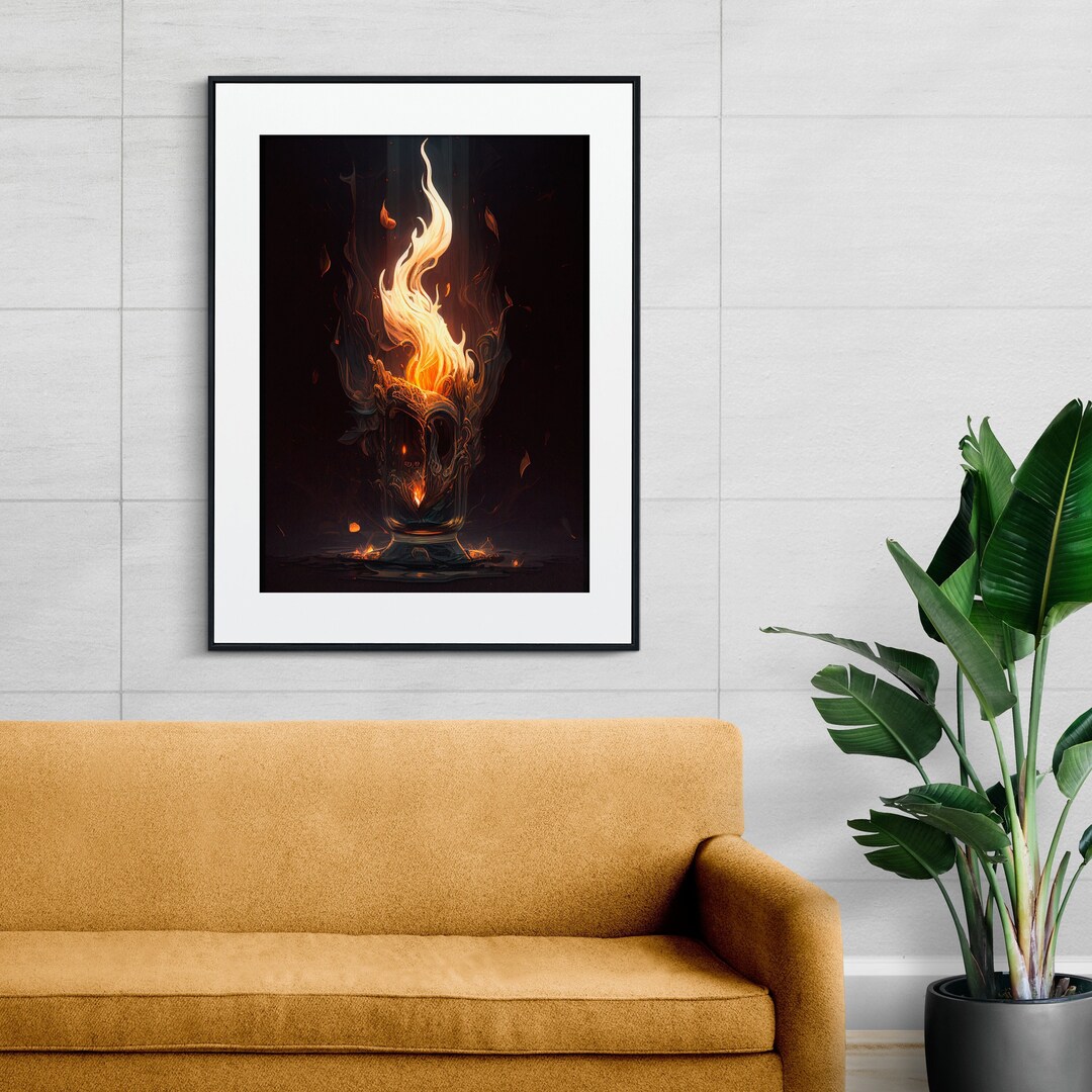 The Flickering Flame | Wall Art | Digital Download - Etsy