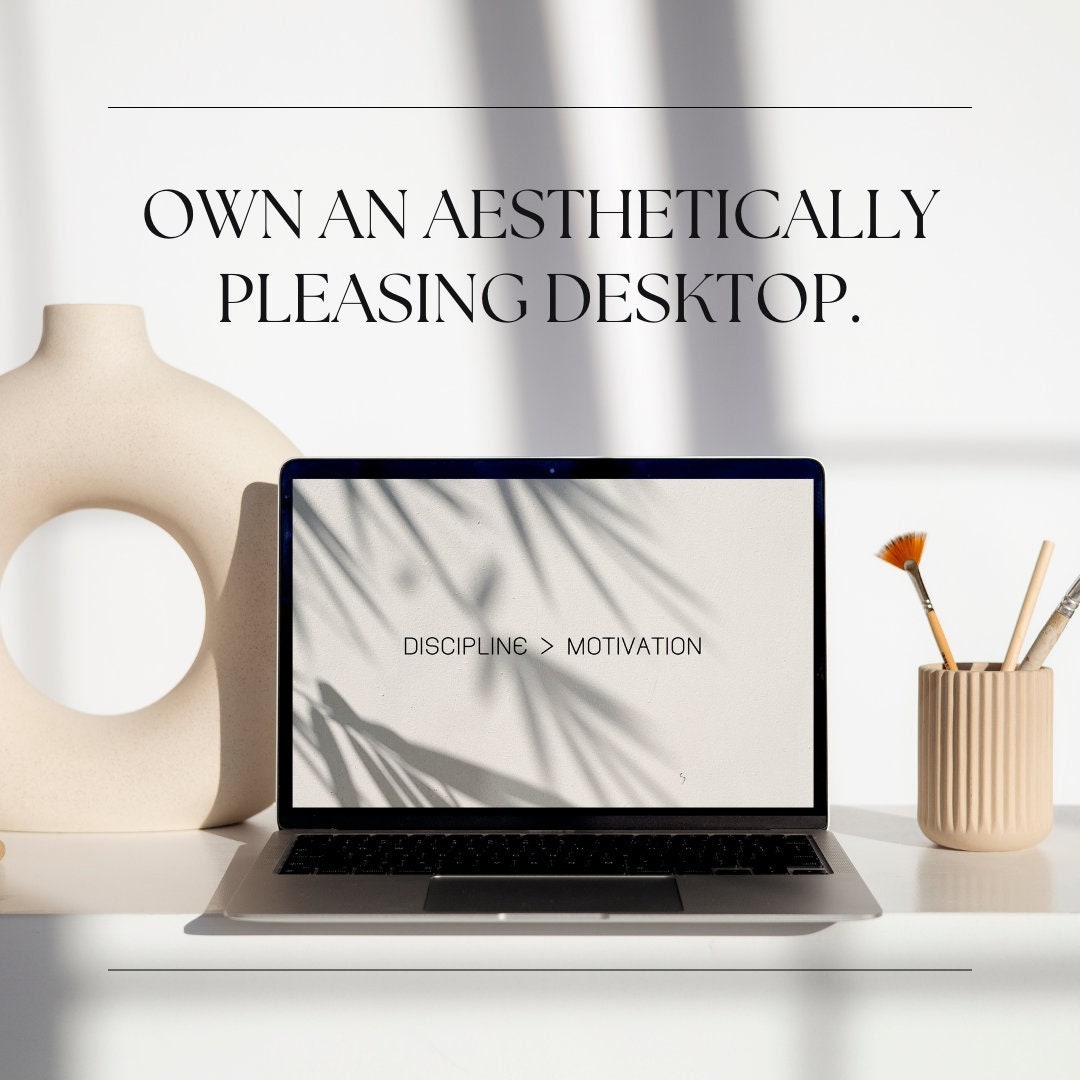 Minimalist Discipline Over Motivation Desktop Wallpaper, Digital ...