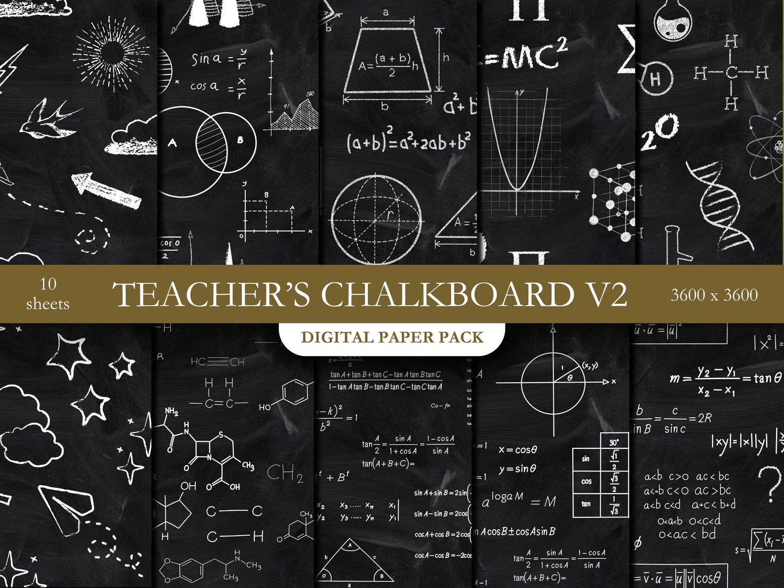 Teacher Blackboard Chalk Digital Paper | Classroom Kids Background ...