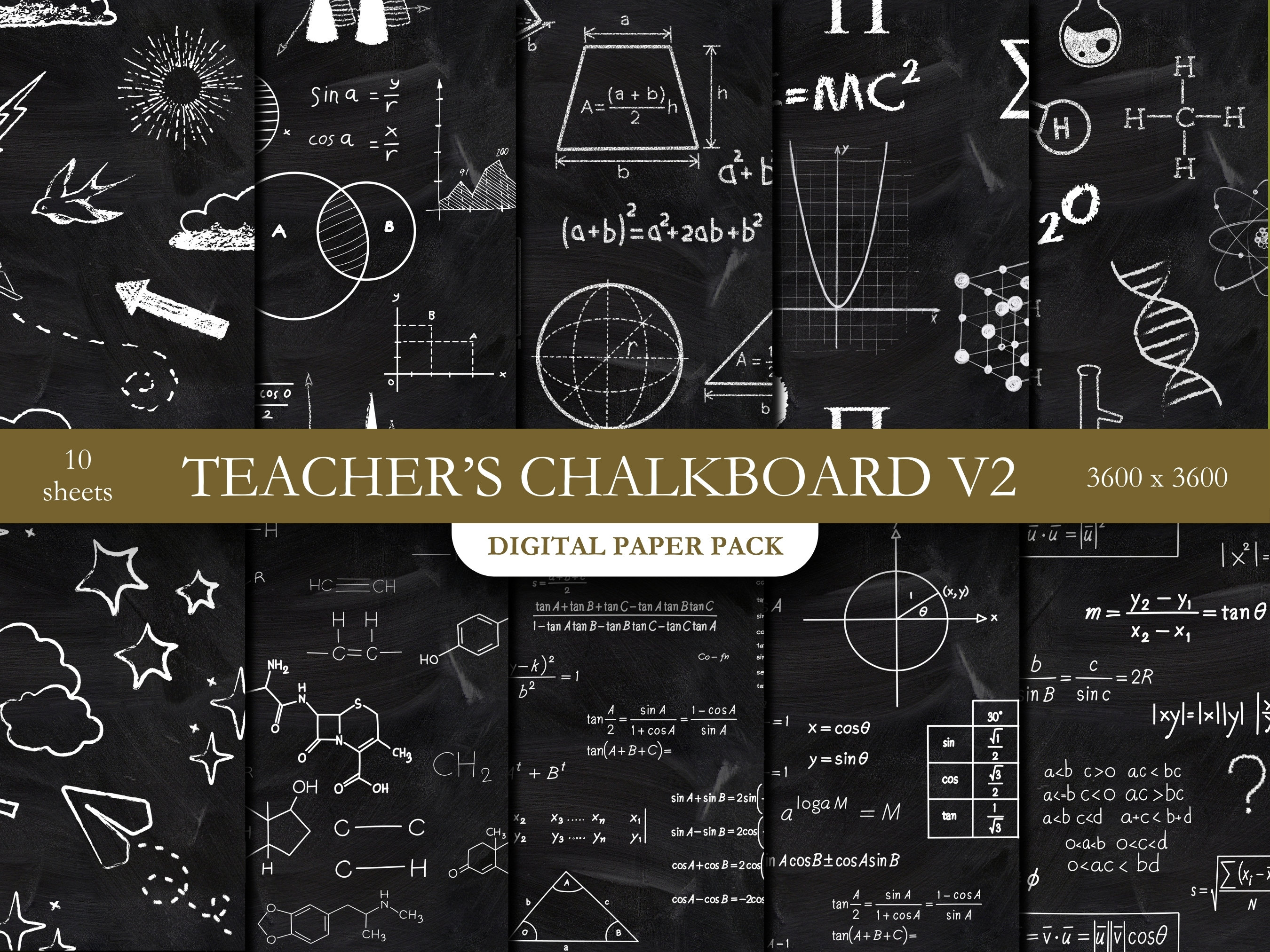 Teacher Blackboard Chalk Digital Paper | Classroom Kids Background ...