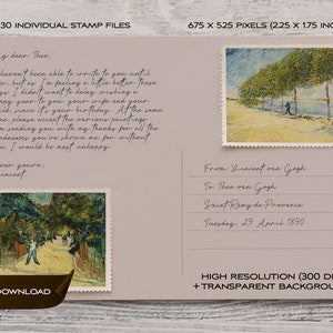 Vincent Van Gogh LANDSCAPE Printable Stamps | Digital Download ...