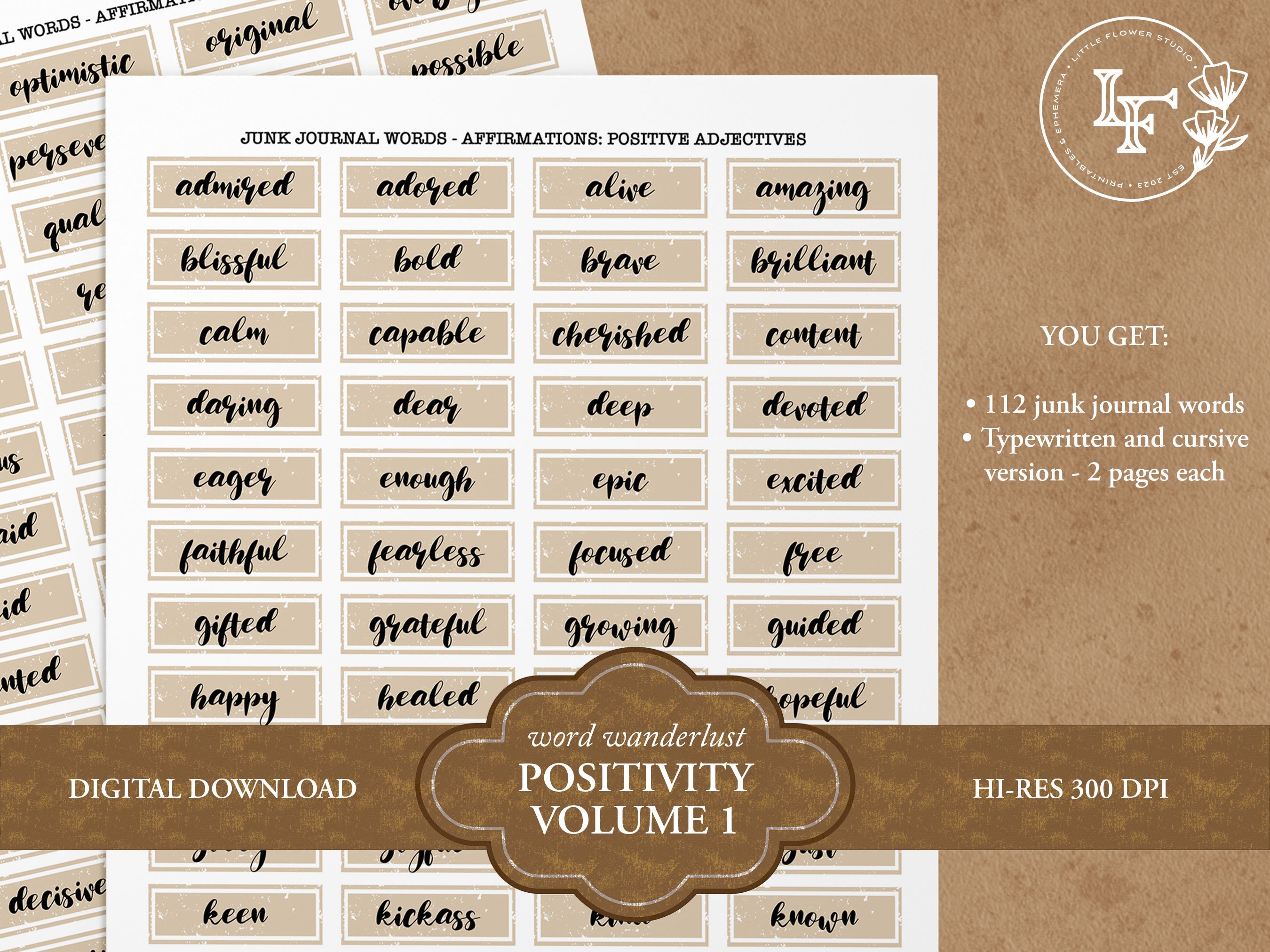 112 Junk Journal Words Positivity Inspirational Words - Etsy