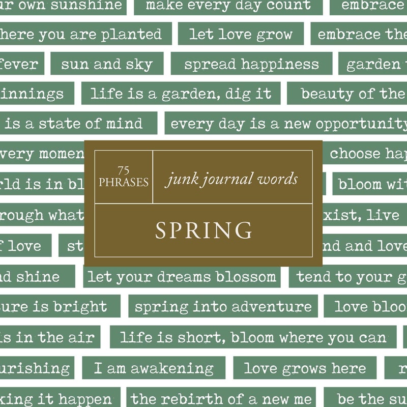 Spring Words - Etsy