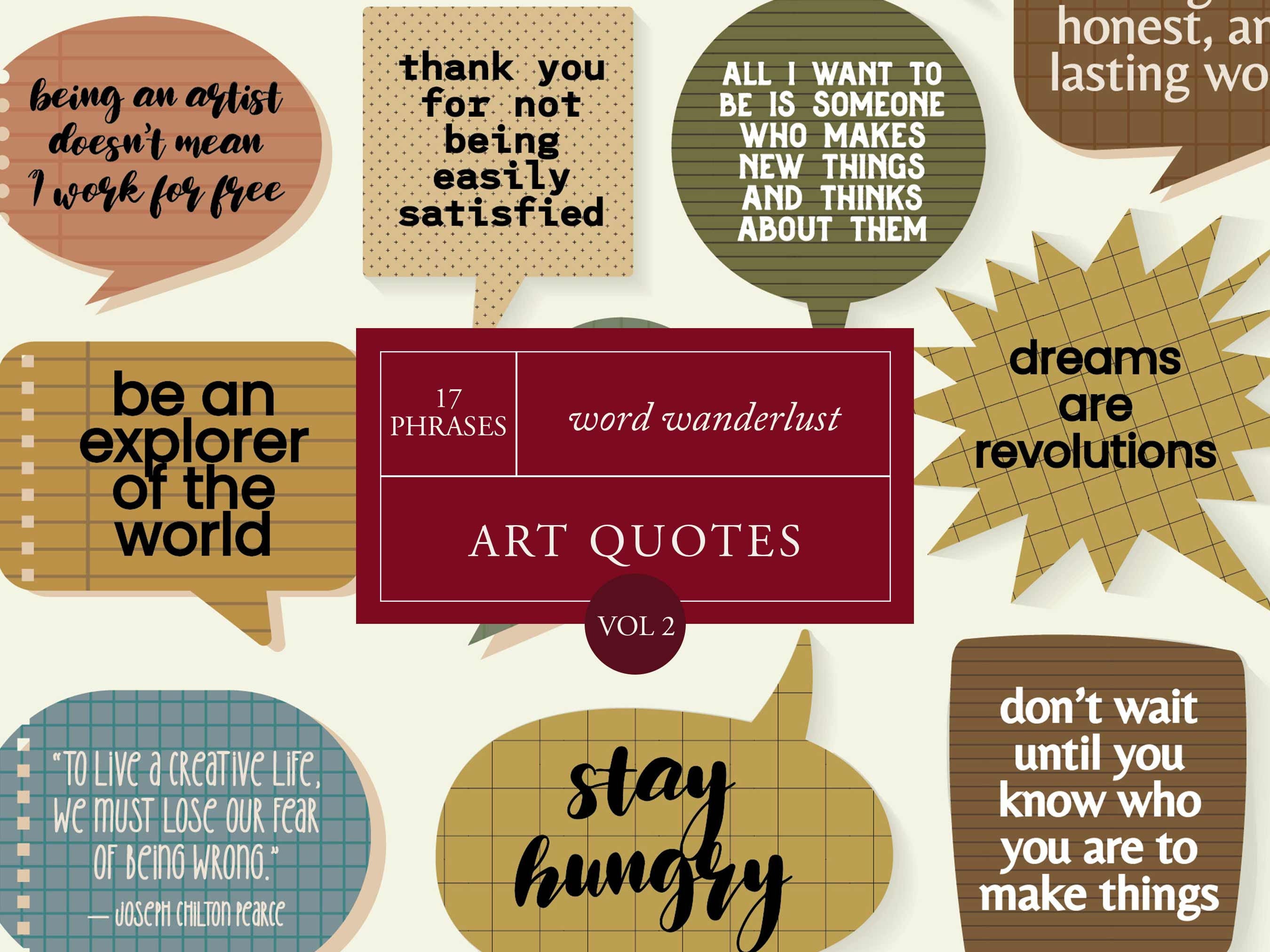 ART QUOTES V2 | Junk Journal Printables | Art Stickers | Digital ...