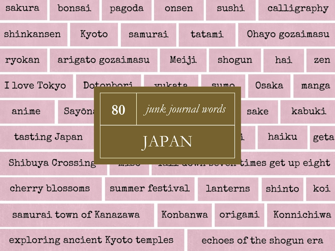 JAPAN Words for Junk Journal | Inspirational Digital Quotes ...