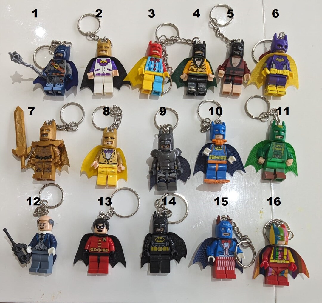 Keyring Batman Minifigure Mini Figure Keychain's, Choose Your Batman ...