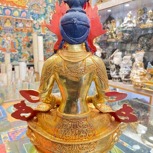33cm, Aparimita Statue, Full Fire Gold Plated, Face Painted, Stone ...
