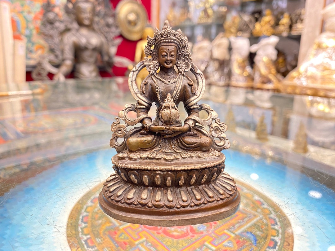 10cm, Aparimita Statue With Double Lotus Base Silver Plated, Chocolate ...
