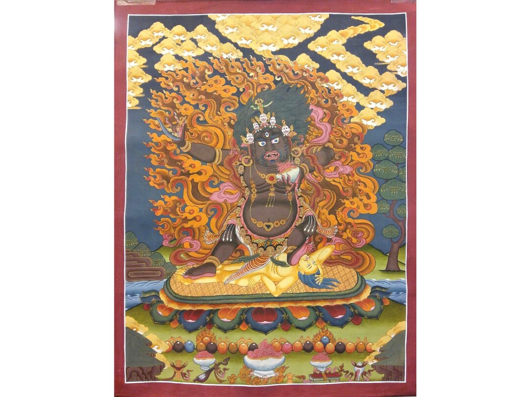65x50cm, Mahakala Thangka, Hand Painted by Monks in Nepal - Etsy