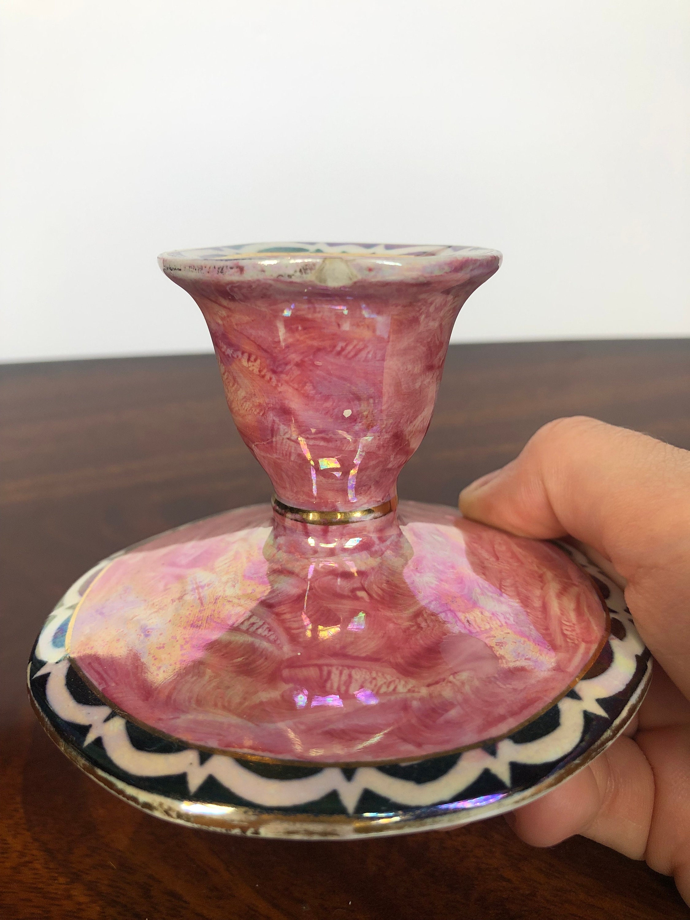 New Hall Boumier Ware Candlestick Holder, Lucien Boullemier, 1930s - Etsy