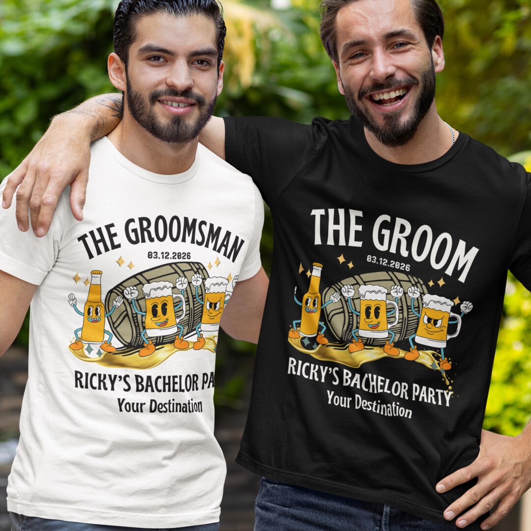 Personalized Bachelor Party T-shirts: Funny Groomsmen Beer Drinking ...
