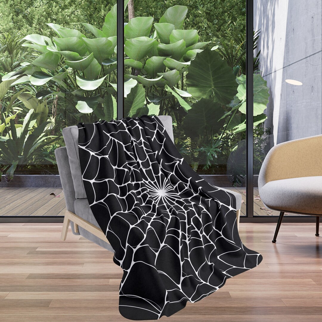 Spider Web Sherpa Blanket: Gothic Halloween Throw - Etsy