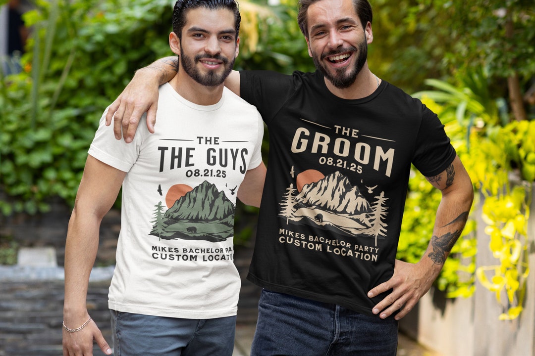 Personalized Bachelor Party T-shirt, Mountain Cabin Trip Tee, Camping ...