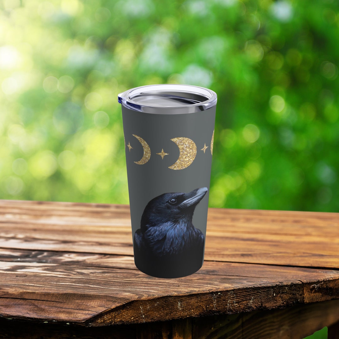 Crow Travel Mug Ravens Mug for Raven Bird Lovers Coffee Tumbler ...