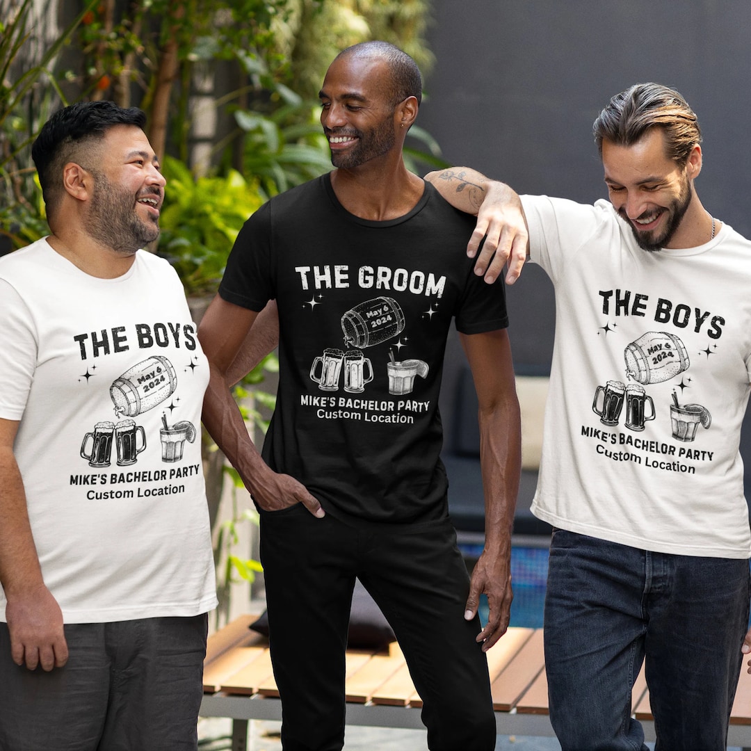 Personalized Bachelor Party T-shirts: Custom Groomsmen Beer Drinking ...