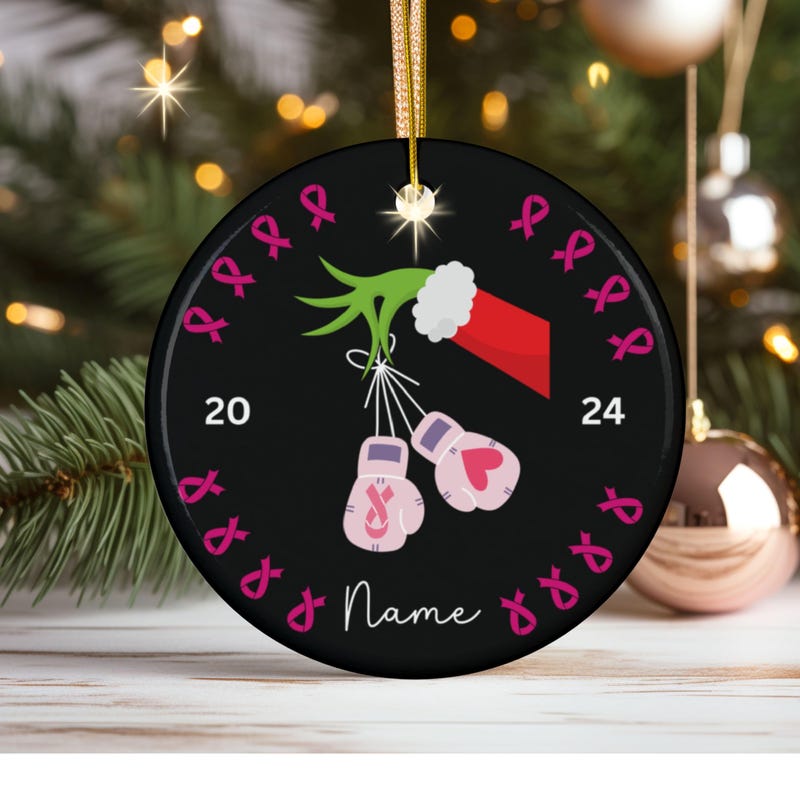Breast Cancer Ornament - Etsy