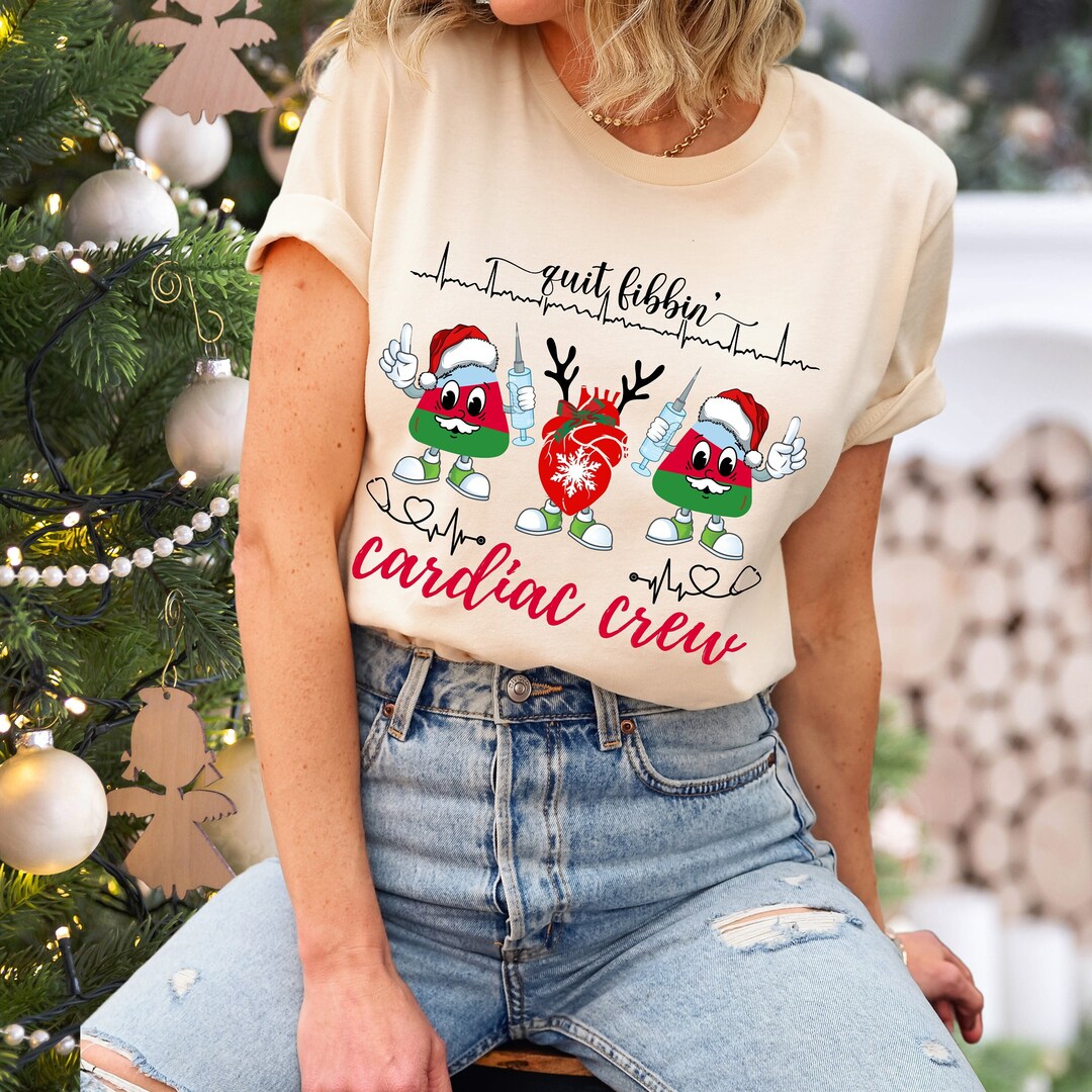 Christmas Cardiac Nurse Shirt, Heart Anatomy Christmas Matchint Crew ...