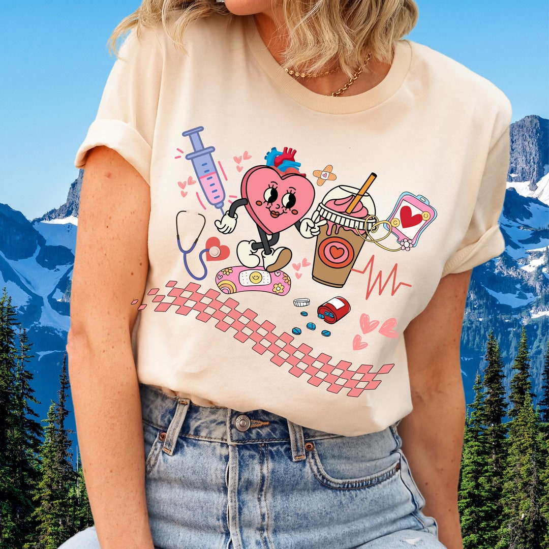 Valentine Cardiac Nurse Shirt, Anatomical Heart Tee, CVICU RN Telemetry ...