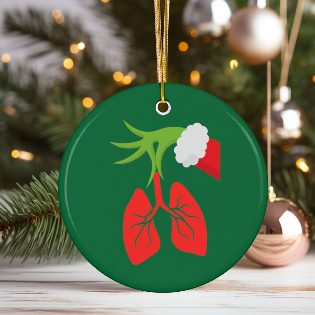 Anatomical Lung Ornament Therapist Christmas Gift Funny Respiratory ...