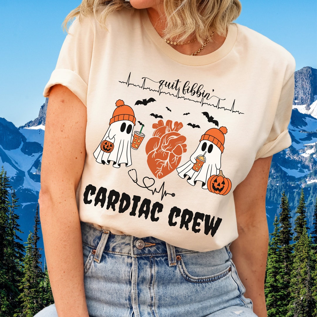 Halloween Cardiac Shirt Heart Anatomy Ghosts Tshirt Cardiology Heart ...