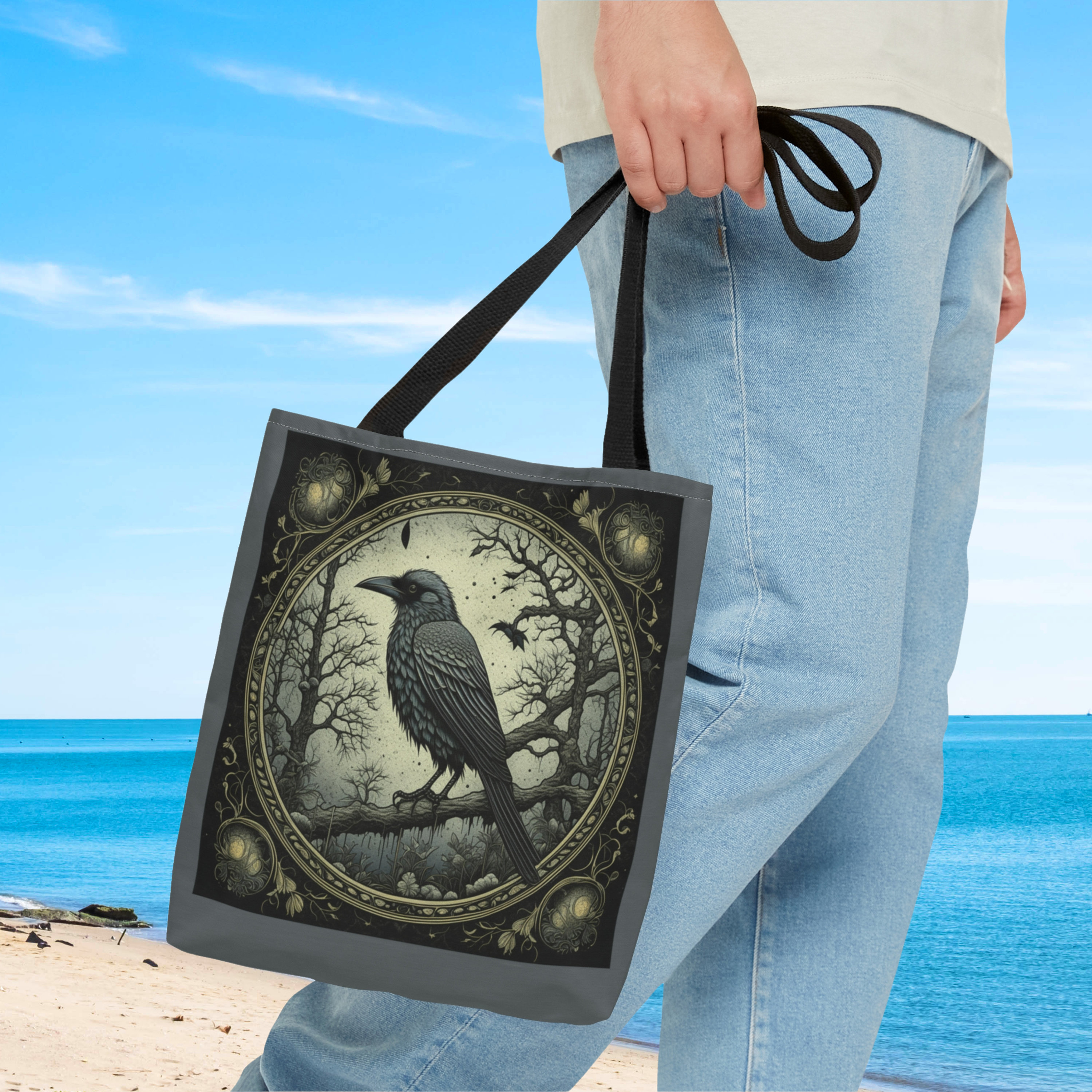 Gothic Raven Tote Bag Tarot Card Theme Crow Totebag Dark Academia Book ...