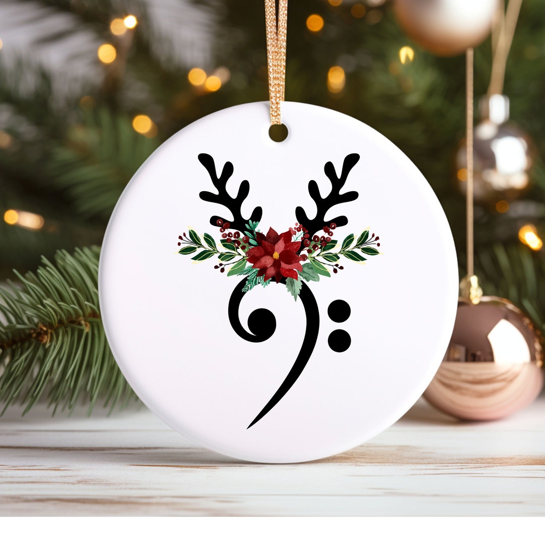 Musical Ornament Christmas Bass Clef Music Gift Ideal for Music and ...