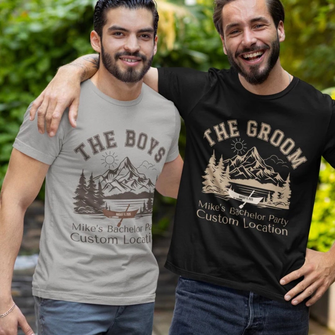Personalized Bachelor Party T-shirt: Cabin Lake Mountain Groomsmen Gift ...