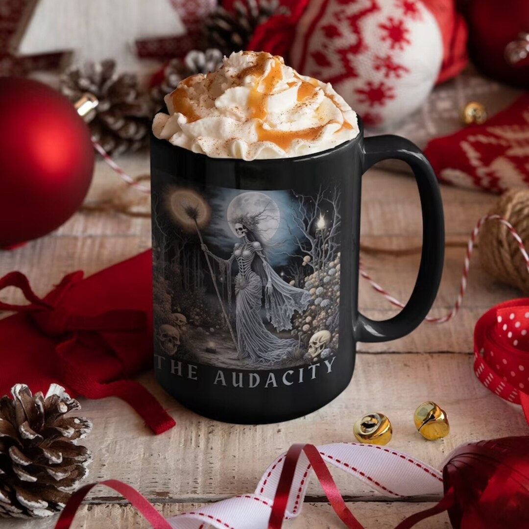 The Audacity Mug the Audacity Tarot Card Mug Whimsigoth Skeleton Queen ...
