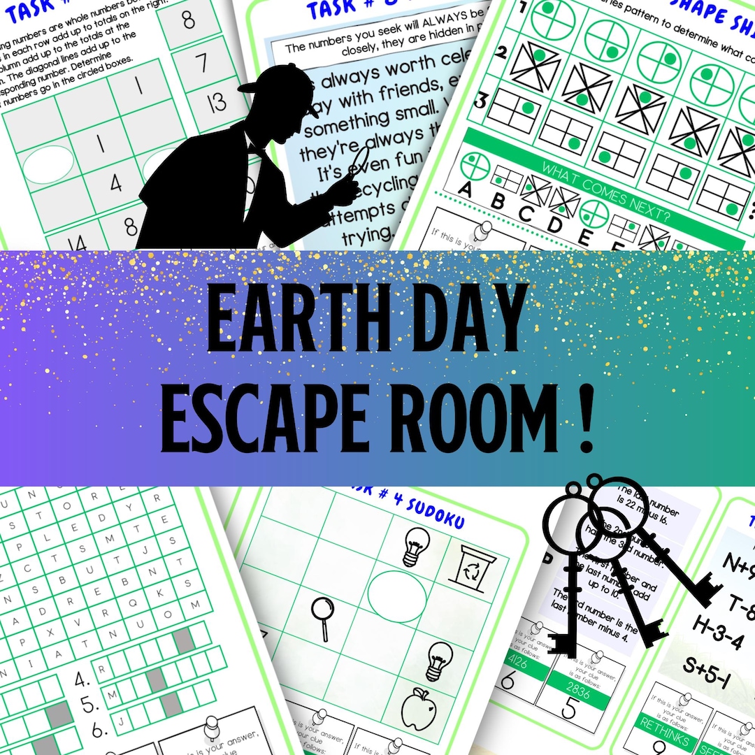 Earth Day Escape Room for Kids, Earth Day Activities for Children ...