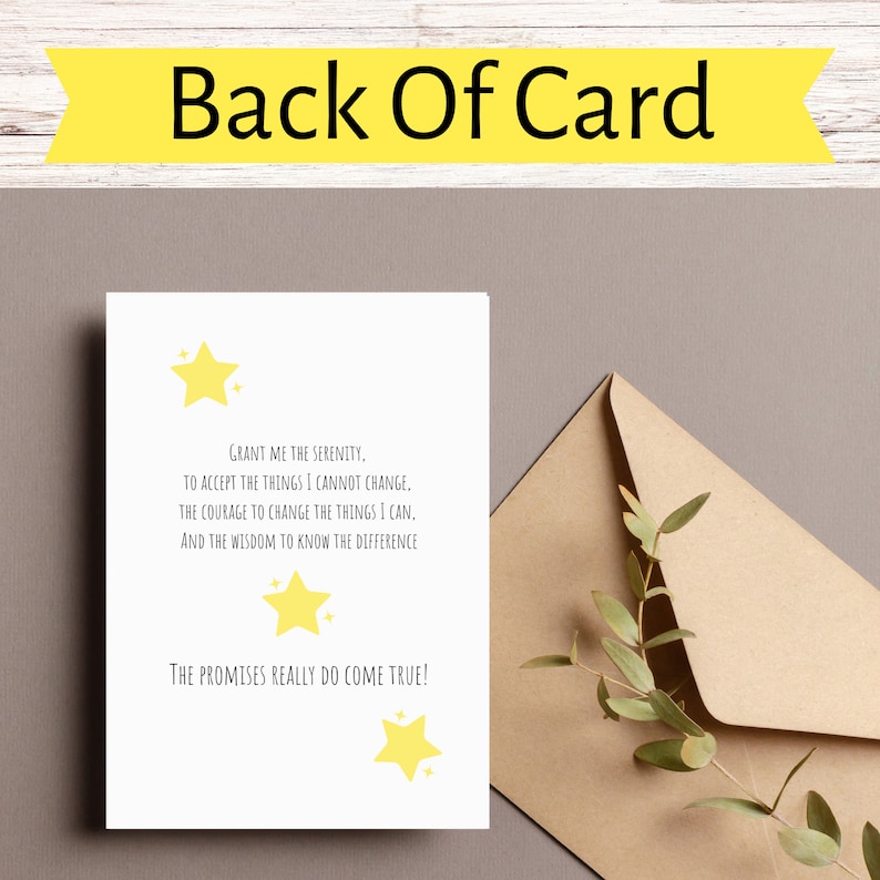 One Year Sober Card, Congratulations on 1 Years Sobriety, Recovery Gift ...